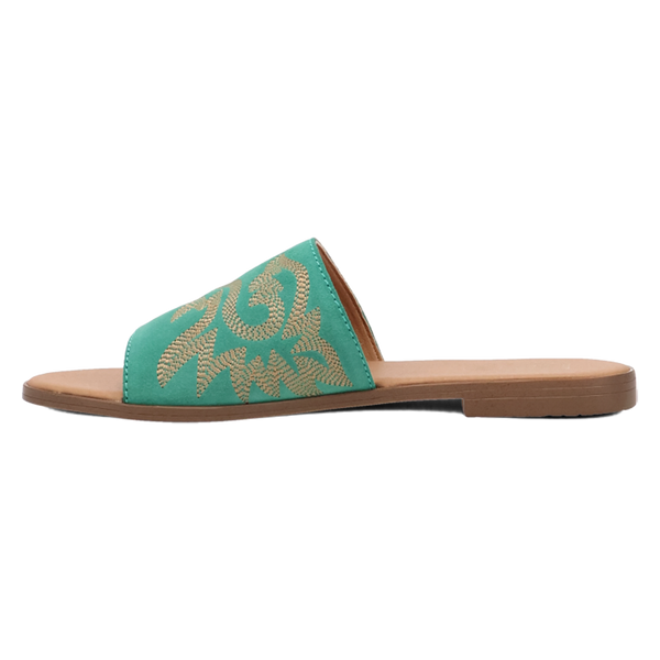 Lasso Green Suede Leather Sandal (DS) - Lil Bee's Bohemian