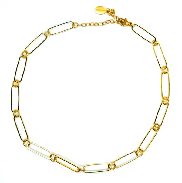 Ellie Gold Paperclip Chain Choker Necklace - Lil Bee's Bohemian