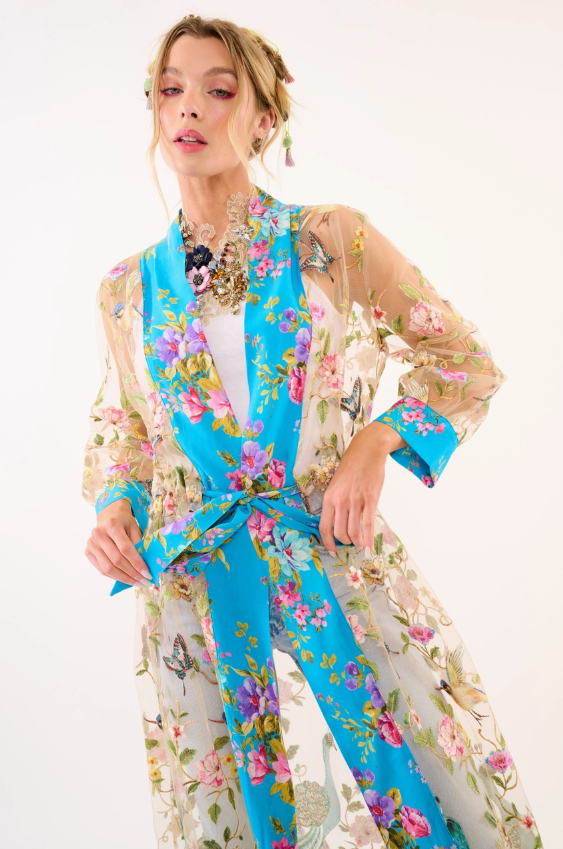 Garden of Eden Embroidered Mesh Duster - Lil Bee's Bohemian