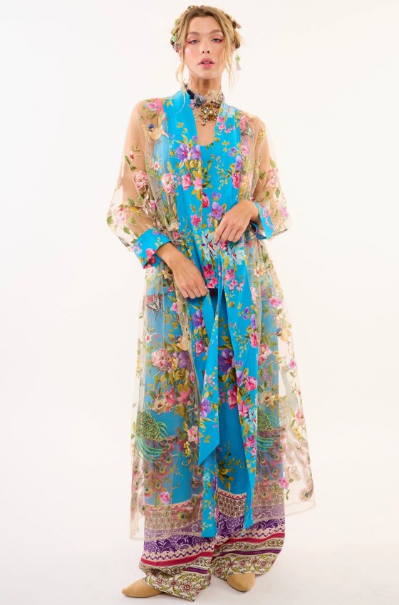 Garden of Eden Embroidered Mesh Duster - Lil Bee's Bohemian