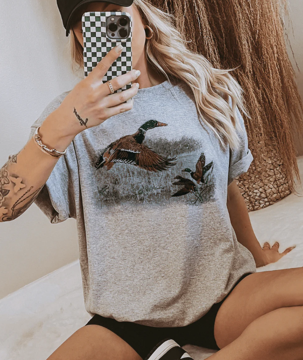 Retro Duck Graphic Tee Or Sweatshirt (made 2 order) LC - Lil Bee's Bohemian