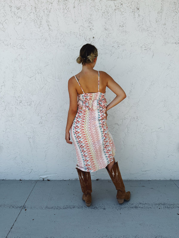Aztec Print Summer Midi Dress ~ SAMPLE SALE - Lil Bee's Bohemian