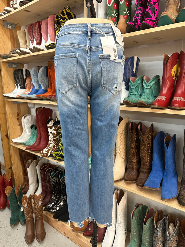 Distressed Medium Wash Mid Rise Skinny Jeans ~ SAMPLE SALE - Lil Bee's ...