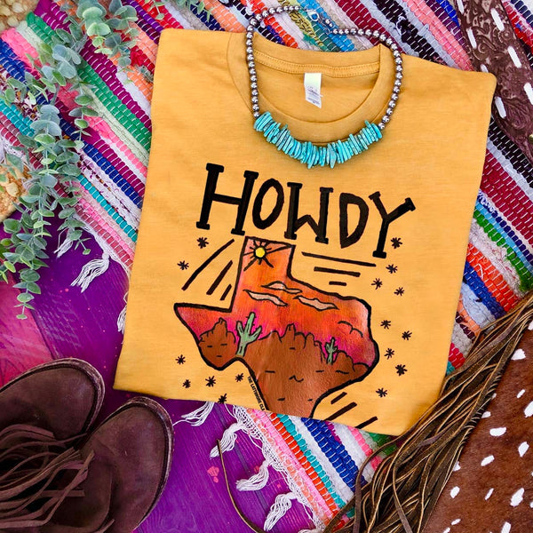 Howdy Texas Graphic Tee (made 2 order) LC - Lil Bee's Bohemian