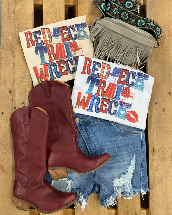 Redneck Train Wreck Graphic Tee (made 2 order) LC - Lil Bee's Bohemian