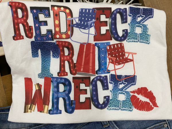 Redneck Train Wreck Graphic Tee (made 2 order) LC - Lil Bee's Bohemian